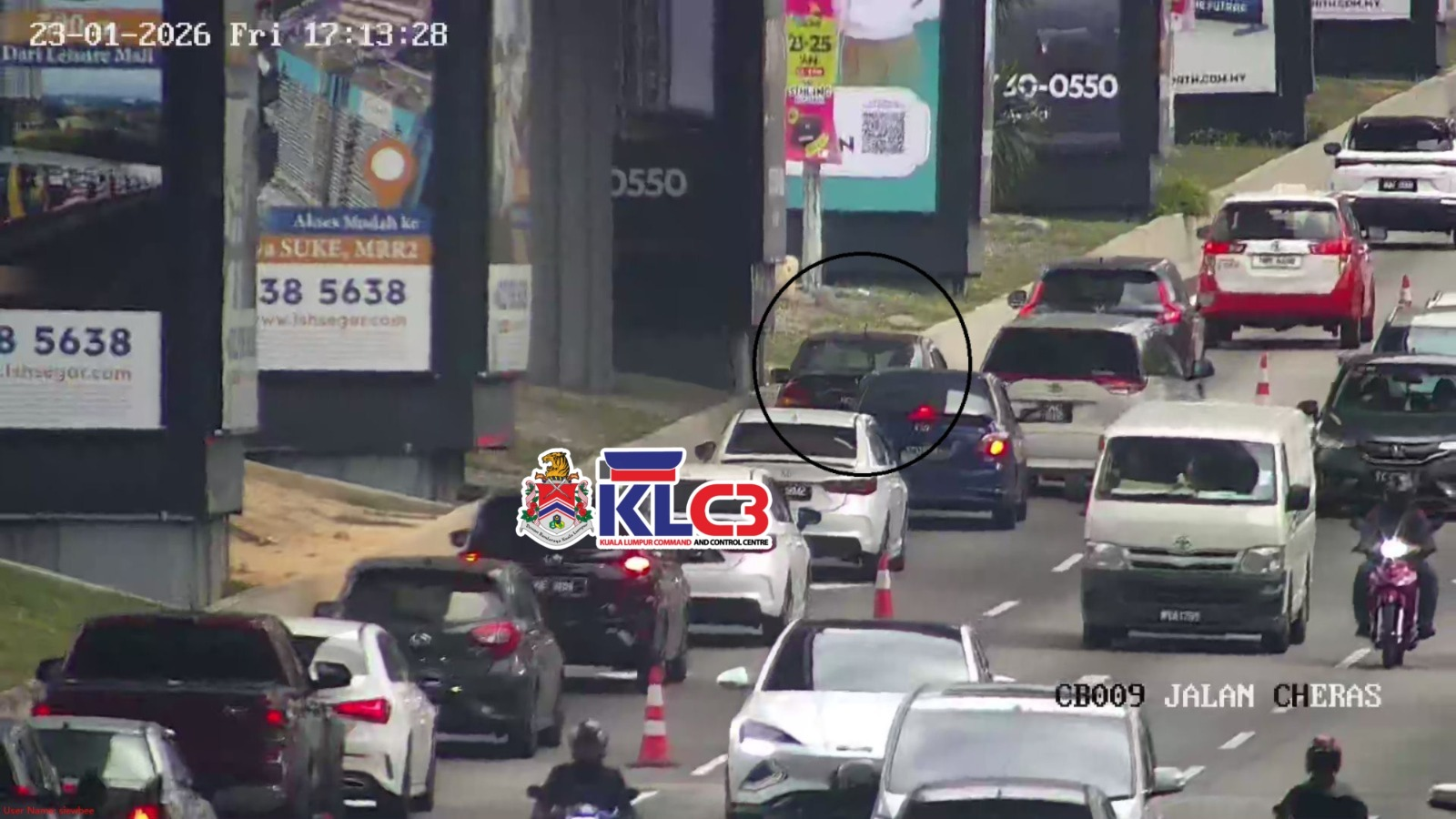 INFO KENDERAAN ROSAK 23.1.2026 JALAN CHERAS – KLCCC